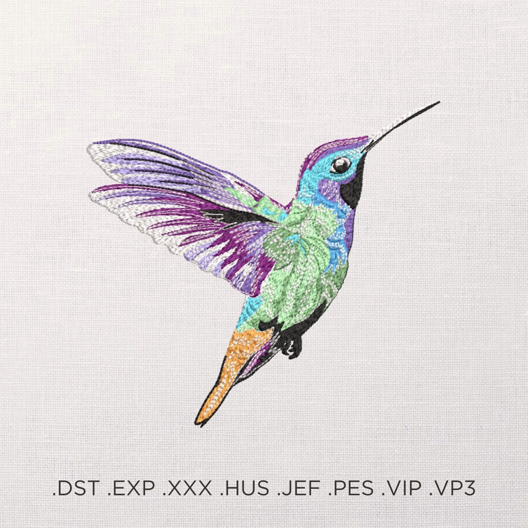 Hummingbird Machine Embroidery Design - Watercolor Embroidery Files - 6 ...