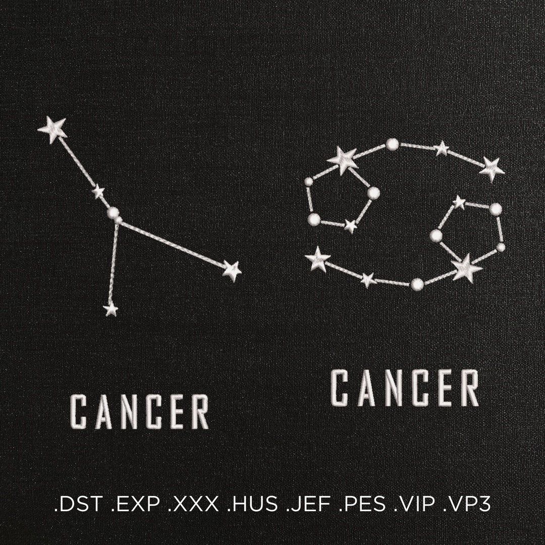 Constellation CANCER Machine Embroidery Design, Zodiac Sign Embroidery ...