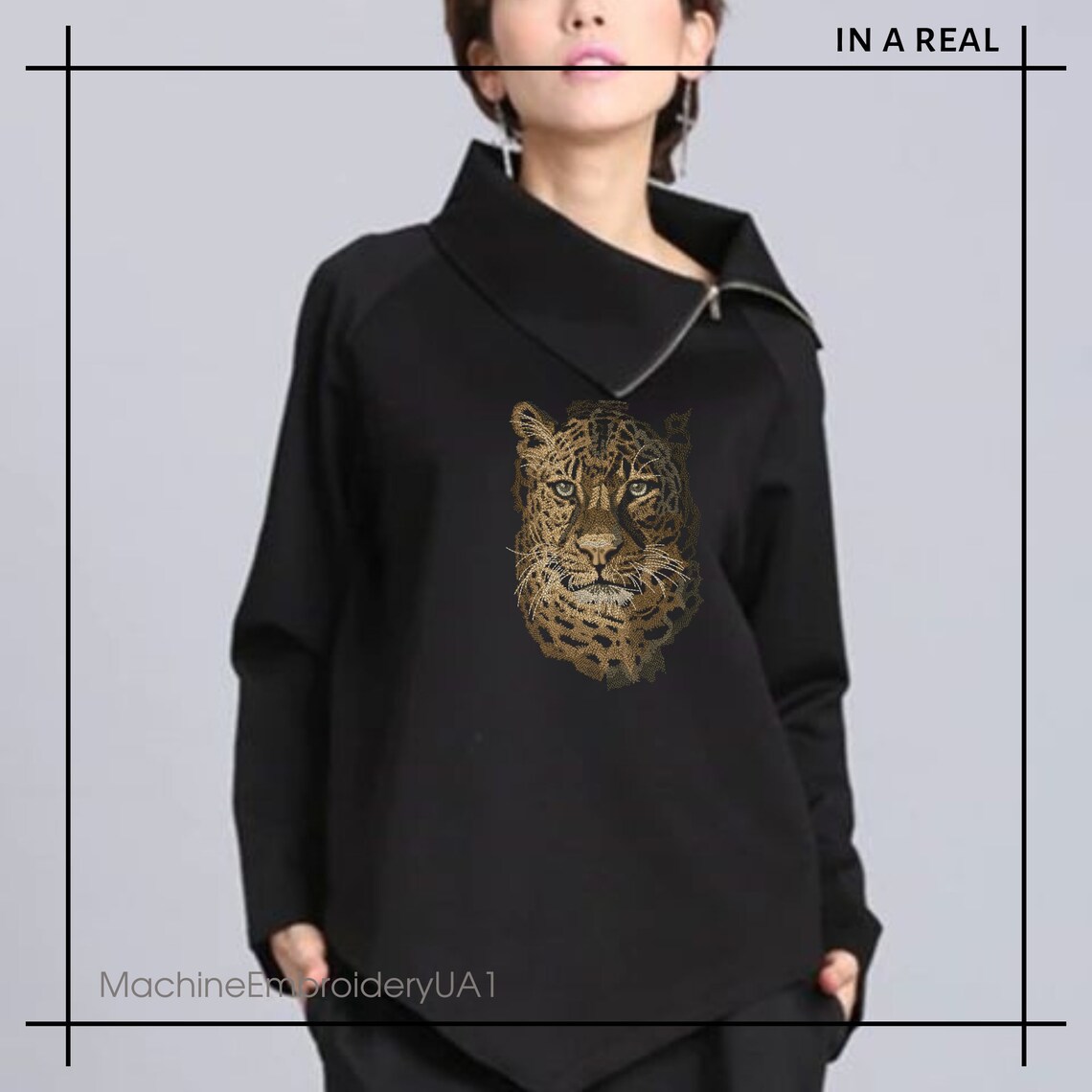 Cheetah on a Black Background Machine Embroidery Design - Etsy