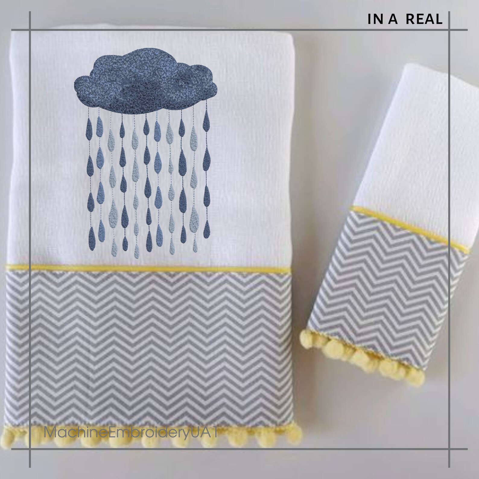 Cloud and Rain Machine Embroidery Design Cloud Embroidery - Etsy