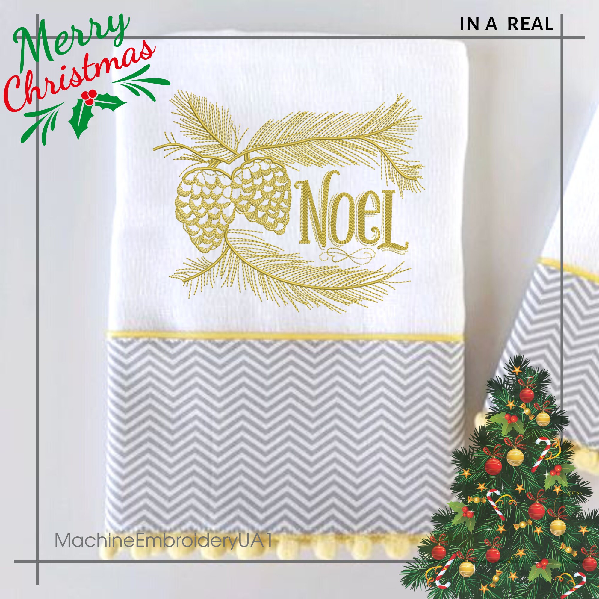 Christmas Tree Branch Machine Embroidery Design Noel Tree - Etsy