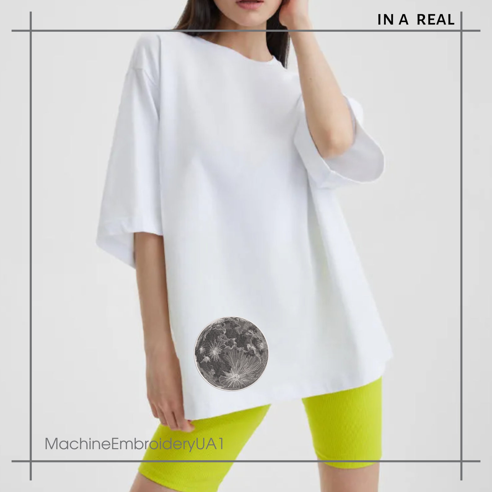 Moon Realistic Machine Embroidery Design Space Moon - Etsy