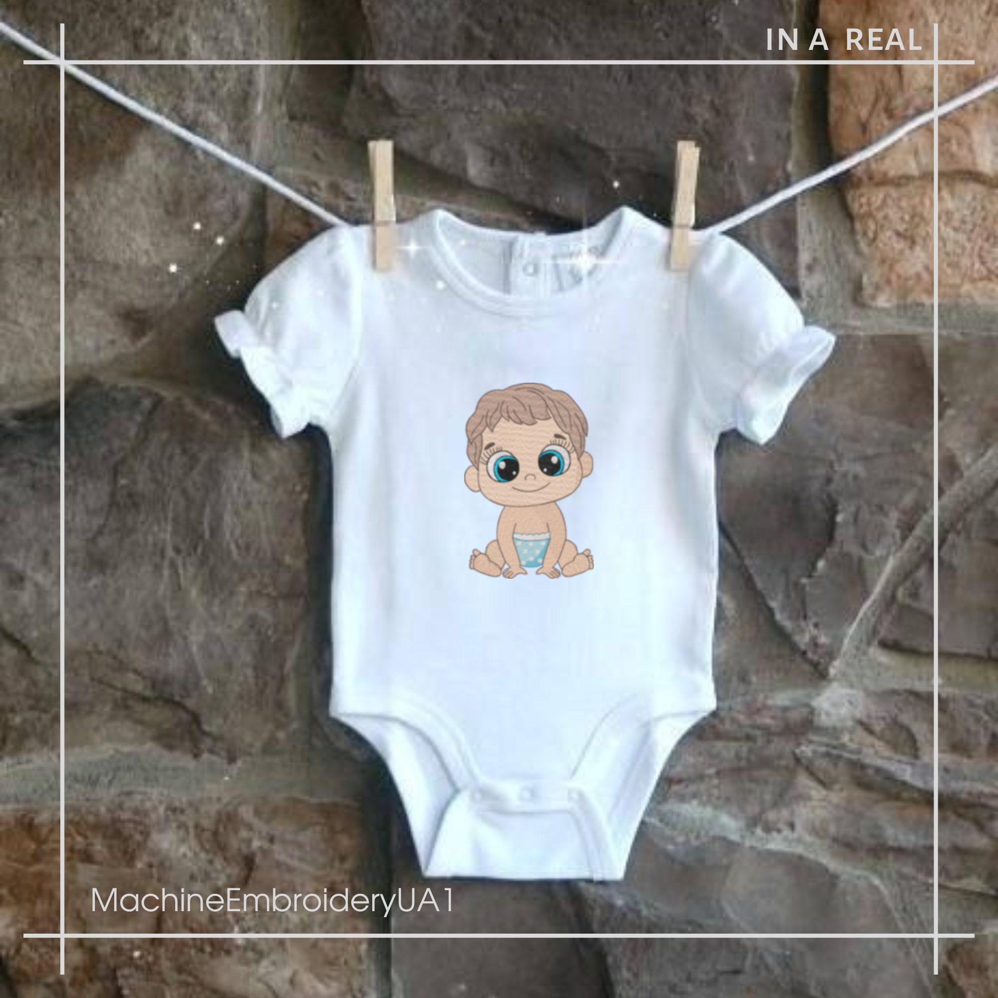 Baby Boy Machine Embroidery Design Cute Baby Blue Embroidery - Etsy