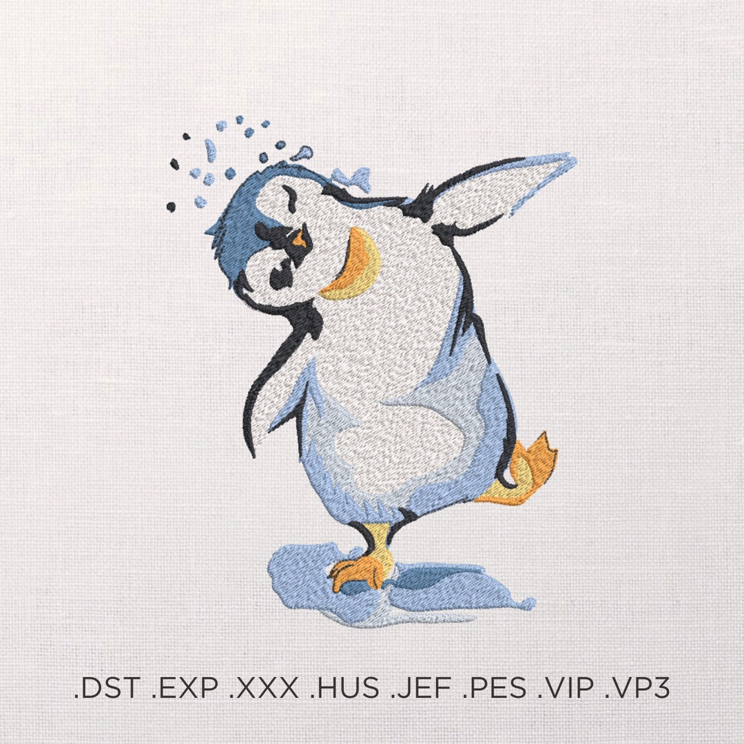 Cute Little Penguin Machine Embroidery Design - Little Penguin ...