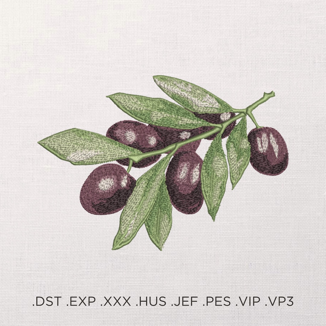 Black Olives Machine Embroidery Design, Food Theme Embroidery Pattern ...