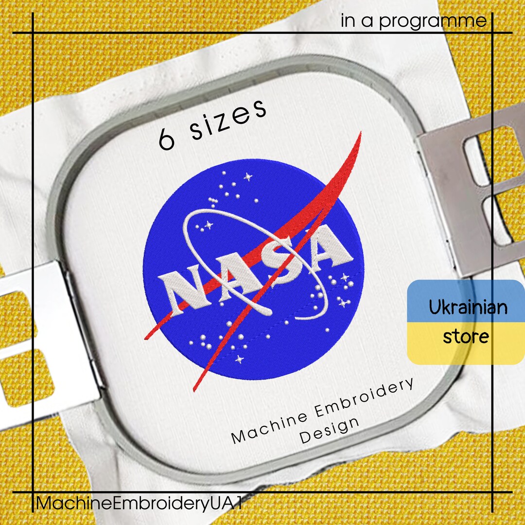 NASA Machine Embroidery Design NASA Embroidery Files 5 Sizes Instant ...