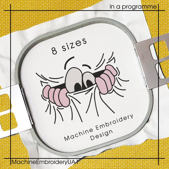 Pocket Eyes Machine Embroidery Design 8 Sizes Instant - Etsy