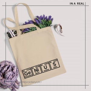 Lettering GENIUS Machine Embroidery Design - Periodic Table Embroidery ...