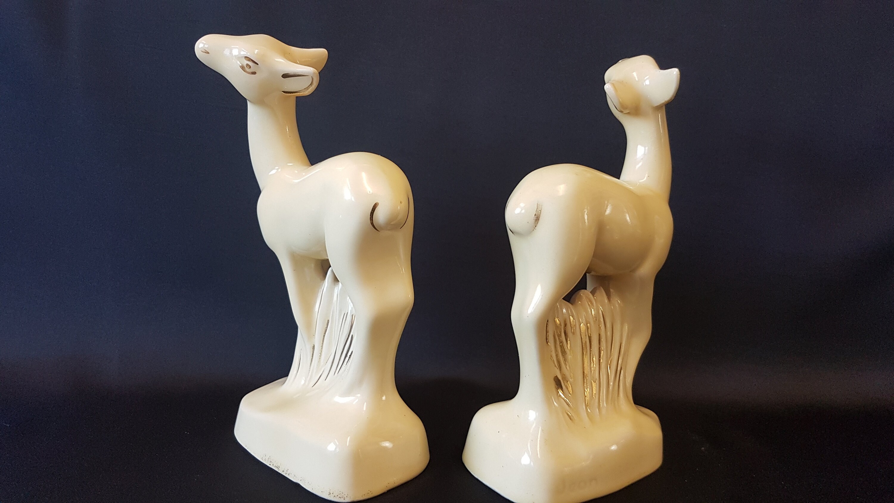 Pair of Vintage Porcelain Deer Ornaments / Figurines. Signed | Etsy