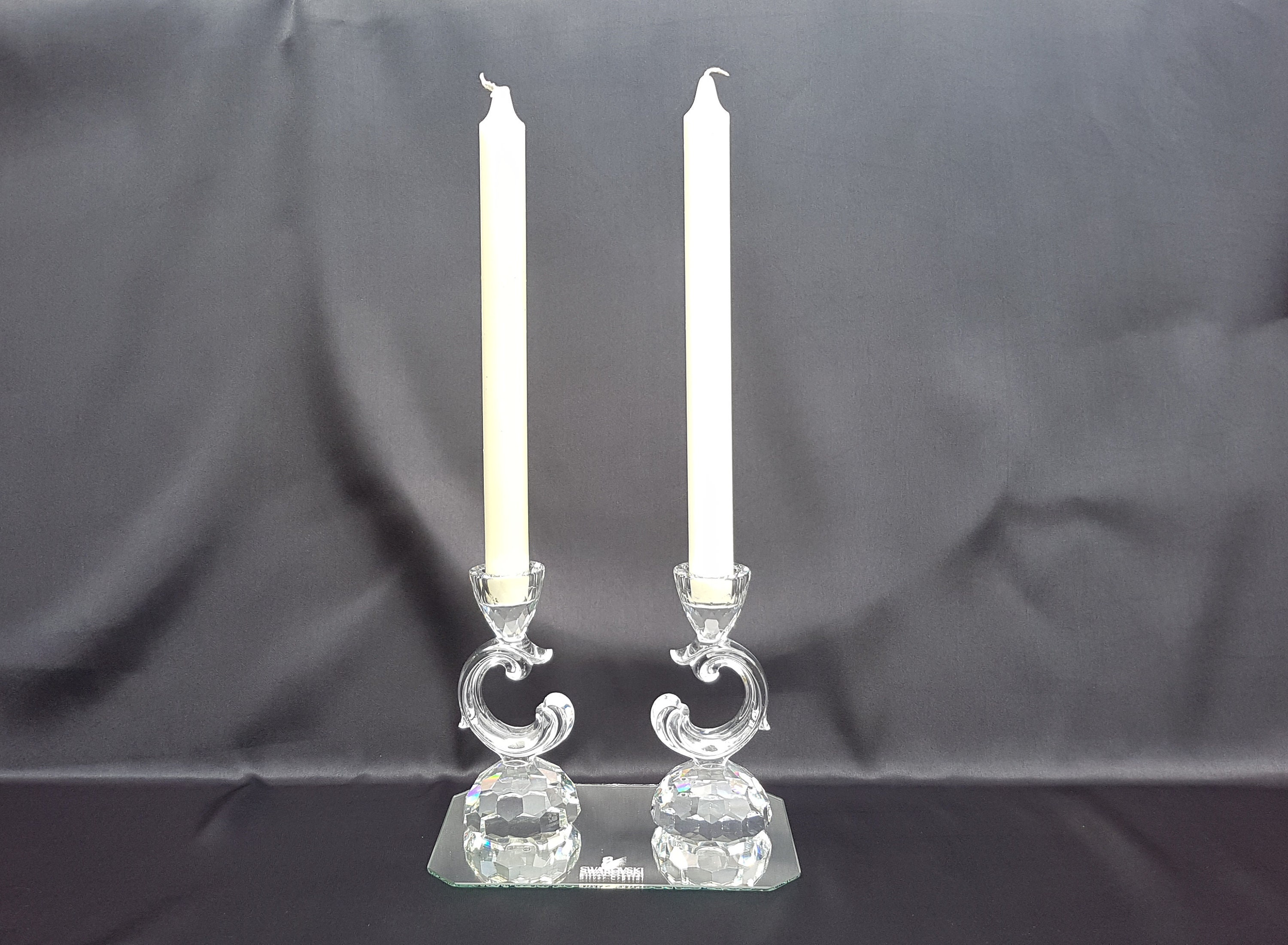 Swarovski Crystal Candlesticks / Candleholders With Tray. Baroque Style ...
