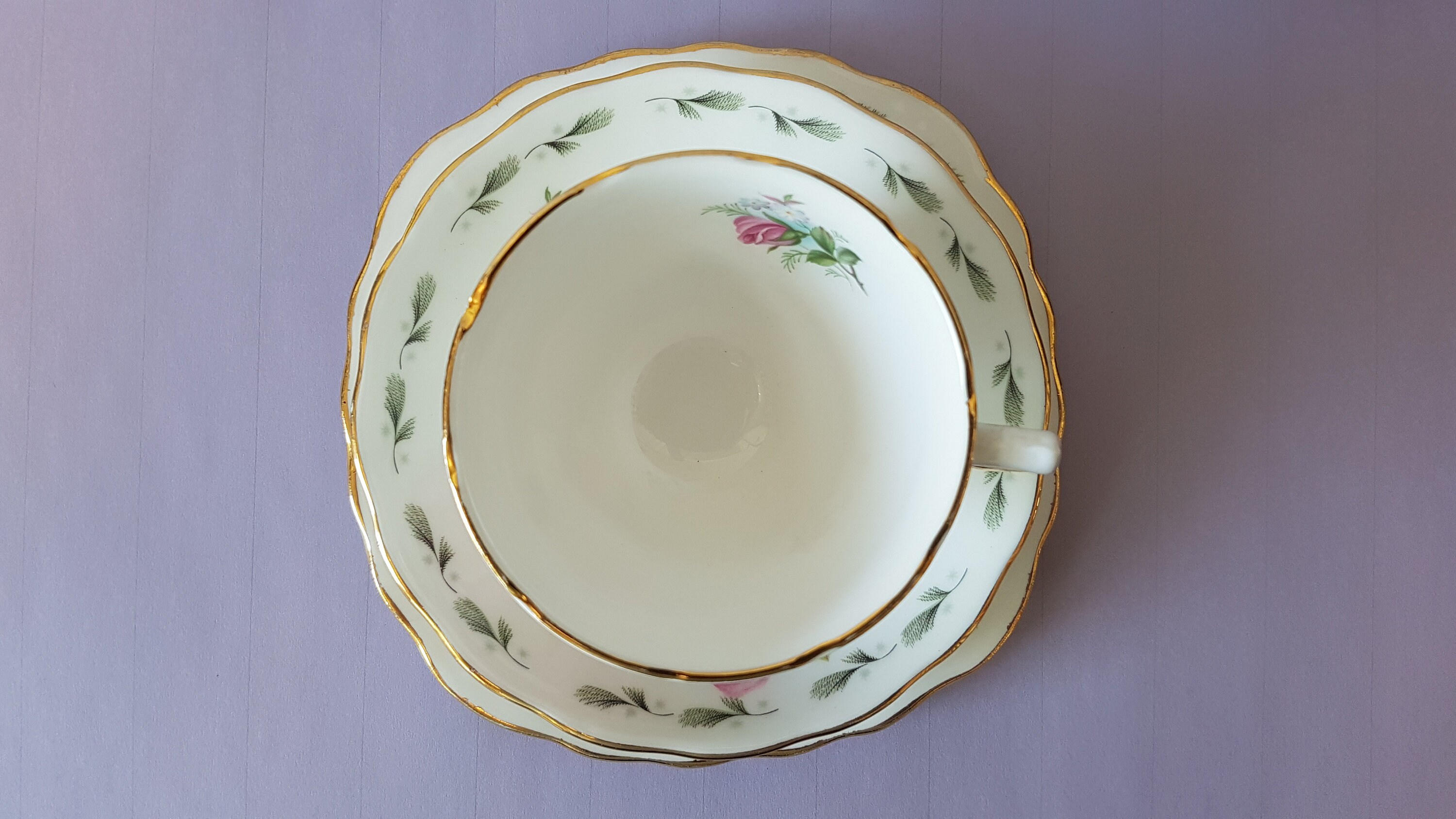 Colclough / Royal Vale Trio. Bone China. Pink Roses. | Etsy