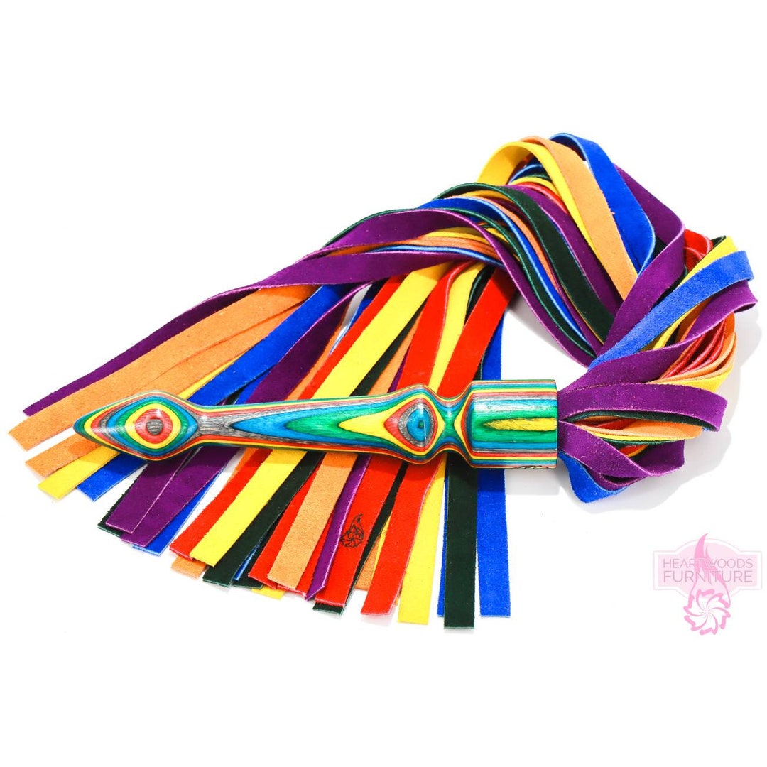 PRIDE Rainbow Spectraply and Suede Flogger | 21" Falls - Etsy