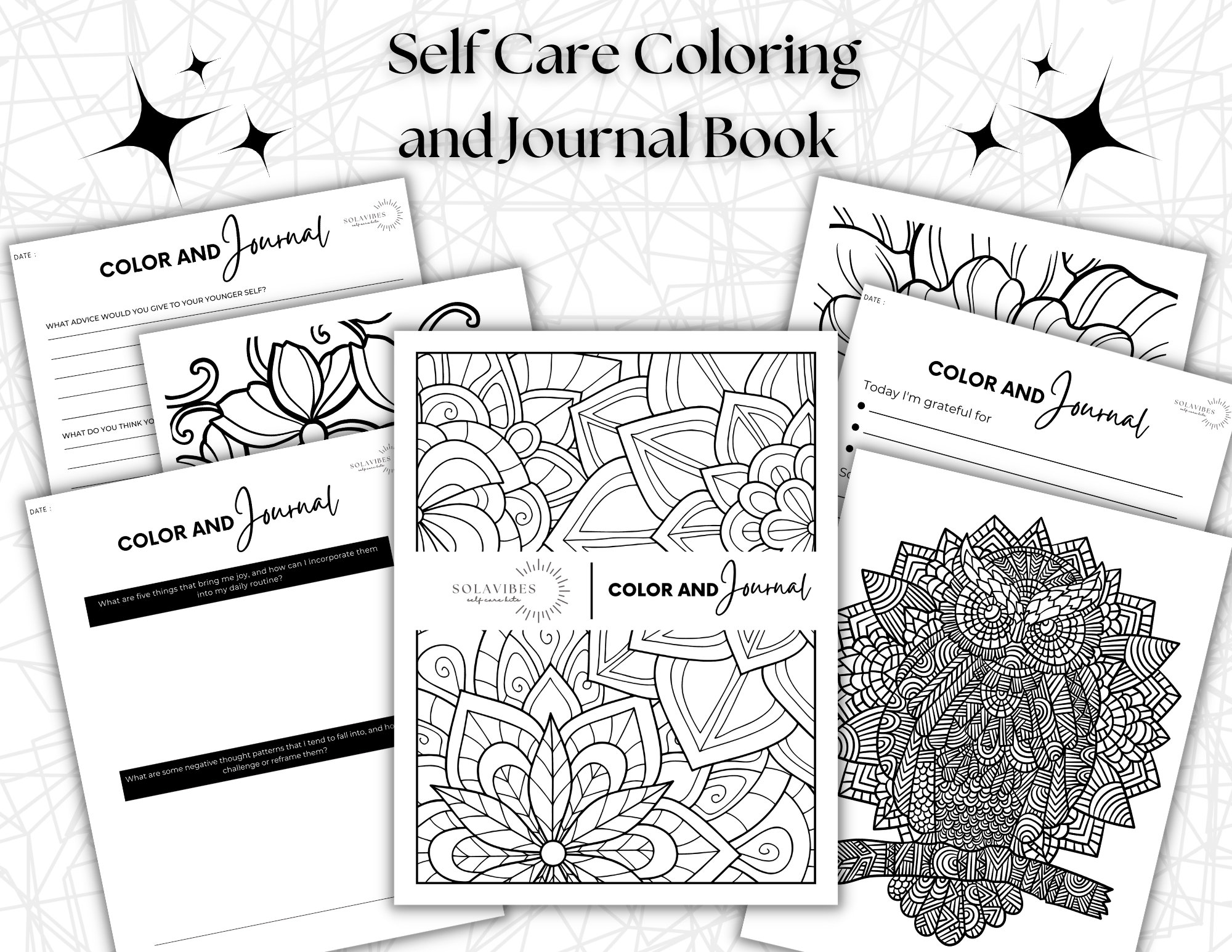 Self Care Color and Journal - Self Care Coloring Book With Guided Daily ...