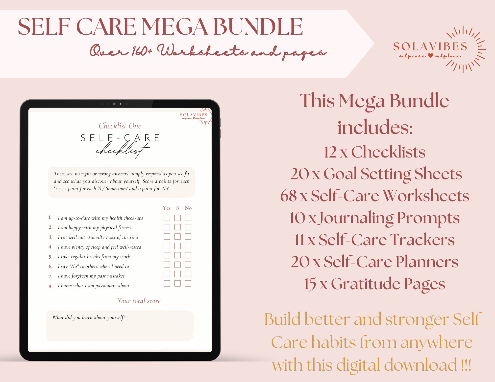 Self Care MEGA BUNDLE - Build Better Stronger Self Care Habits, Guided ...