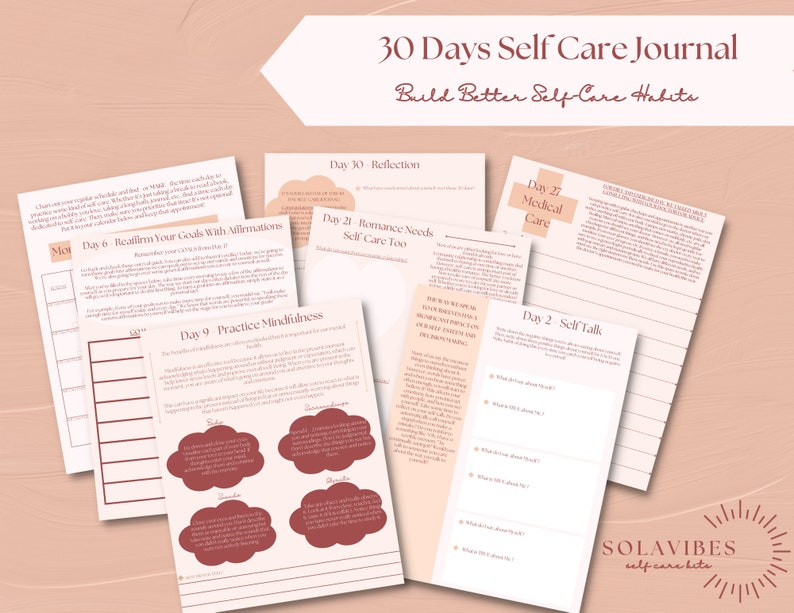 30 Day Self Care Journal - Build Better Stronger Self Care Habits ...