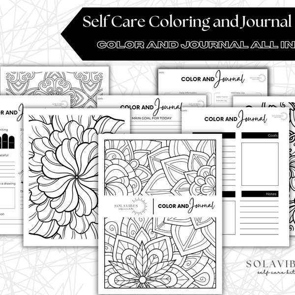 Self Care Coloring Journal - Etsy
