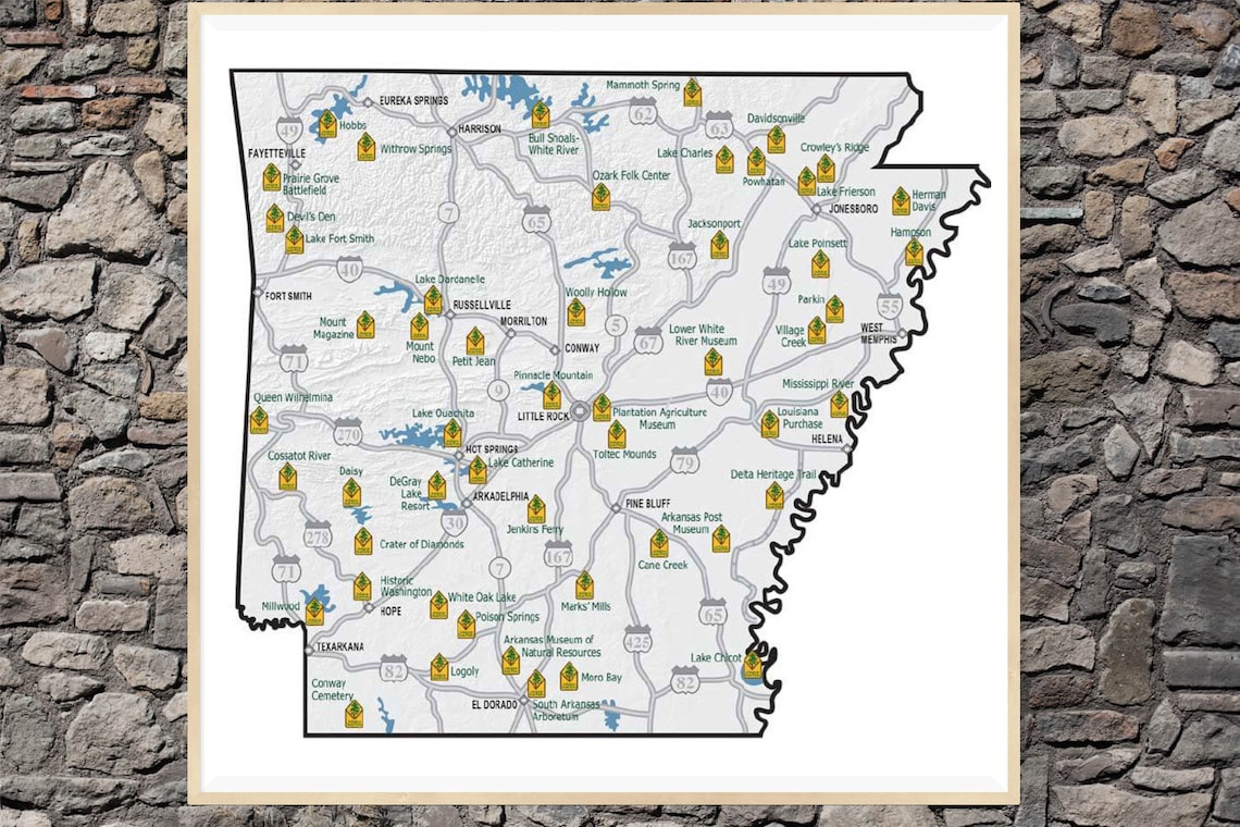 Arkansas State Parks Checklist With Map and Great Details. Great Bucket ...