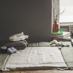 Linen Baby Changing Pad, Organic Changing Mat, Traveler Diaper Changing ...