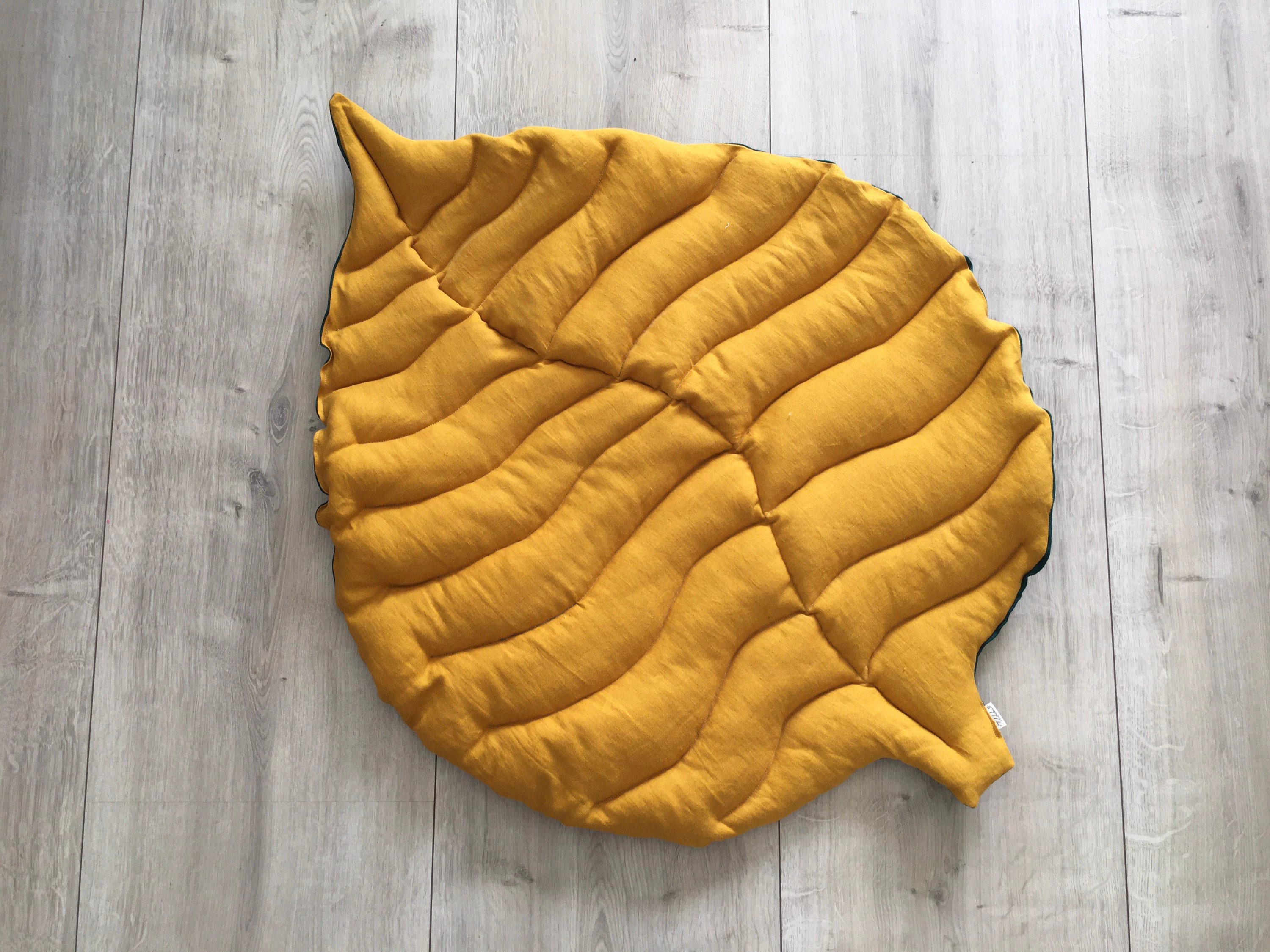 Baby Activity Mat Leaf Linen Nursery Mat Double-sided Leaf - Etsy