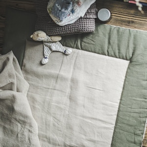 Linen Baby Changing Pad, Organic Changing Mat, Traveler Diaper Changing ...