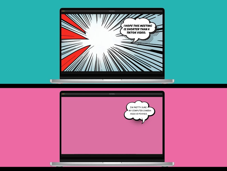 Set of 10 Zoom Backgrounds Streamer Backdrop Funny Speech Bubble Video ...