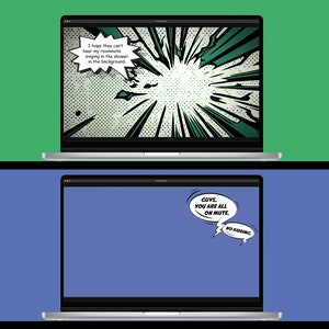 Set of 10 Zoom Backgrounds Streamer Backdrop Funny Speech Bubble Video ...