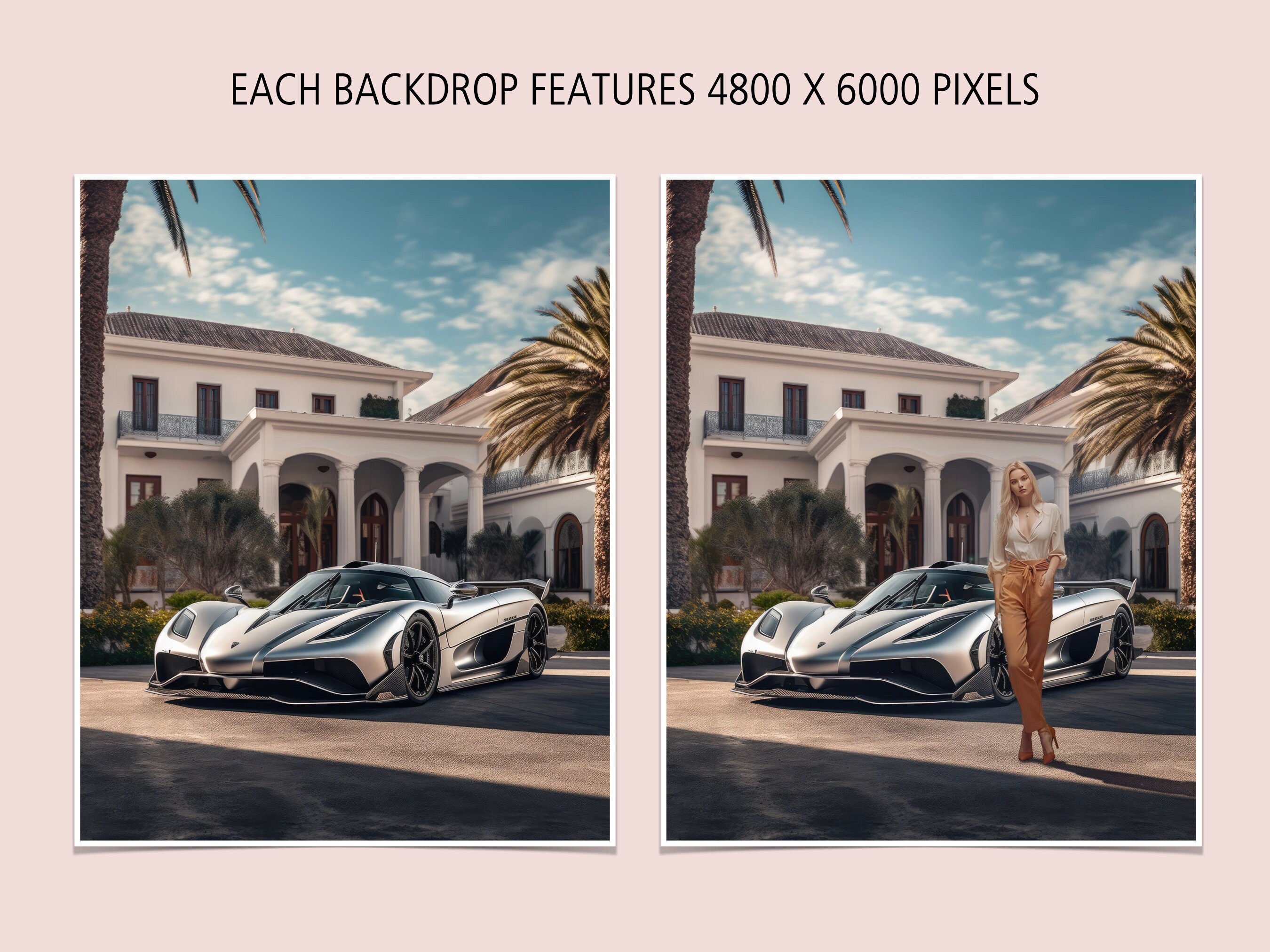 Value Bundle of 20 Super Sports Car Digital Backdrop, Photoshop Overlay ...