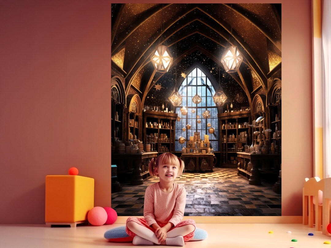 8x10 Ft Wizard School Wallpaper Backdrop Studio 8x10 Wizard Wall Paper ...
