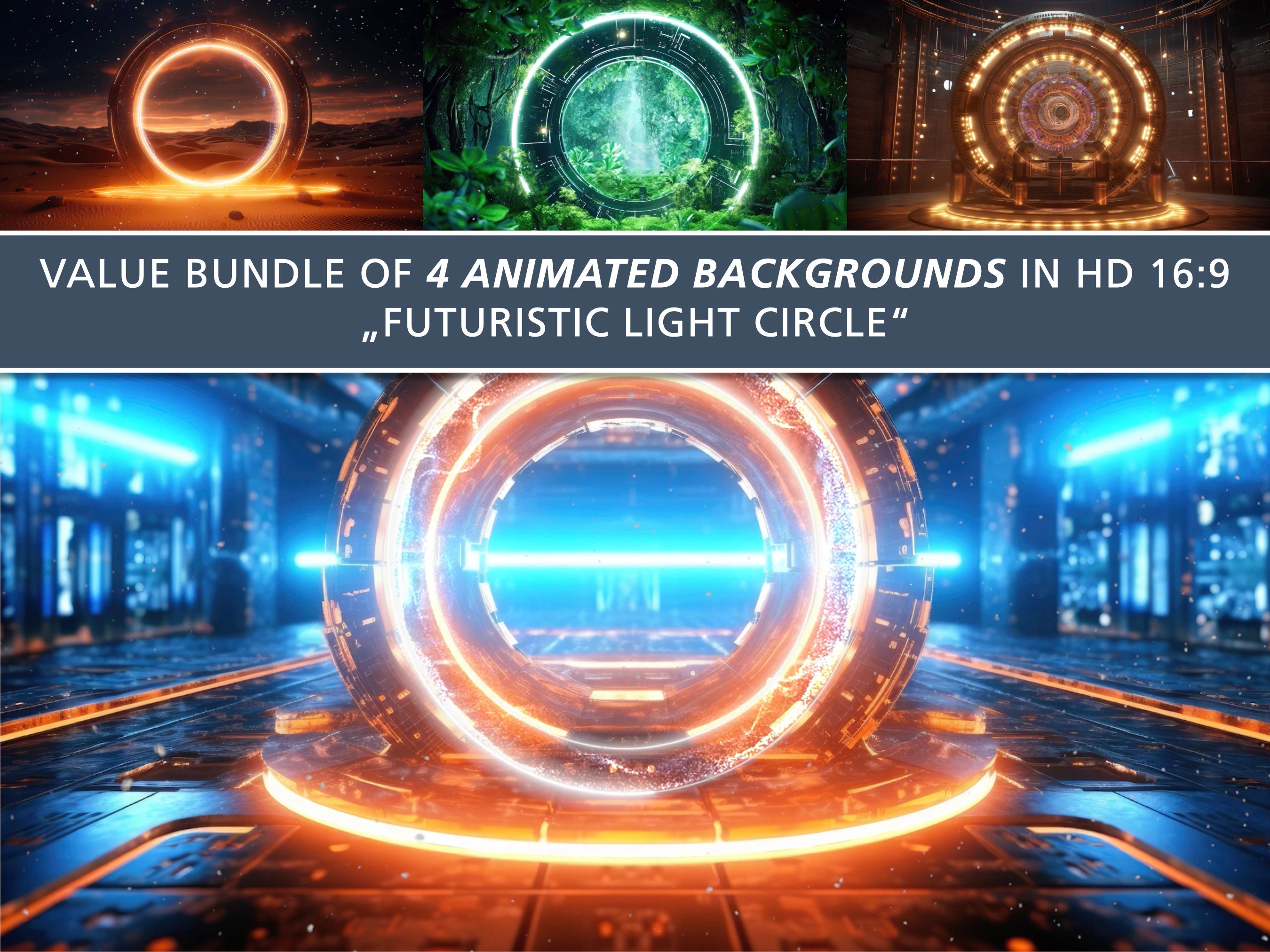 Vtuber Animated Background Futur Circle Twitch Overlay Package Twitch ...