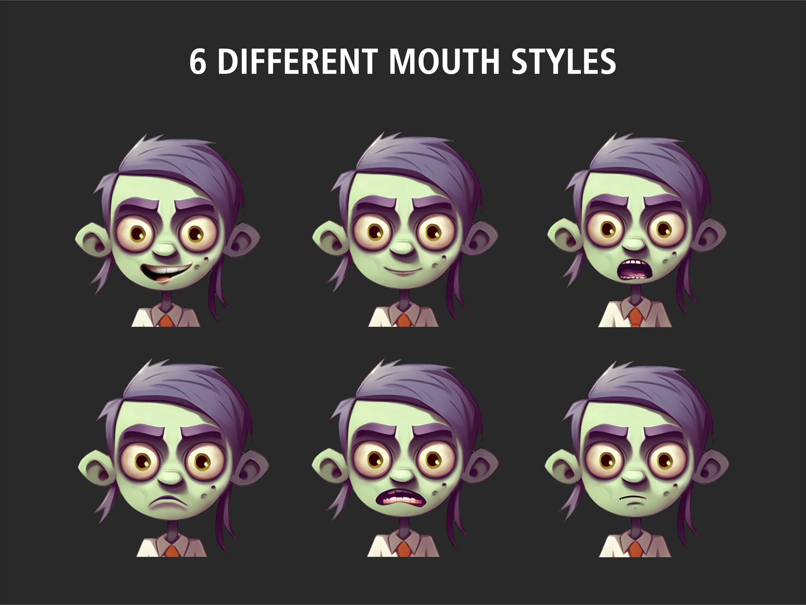 Pngtuber Model Vtuber Commission 2D Cute Zombie Boy Kawaii PNG Animated ...