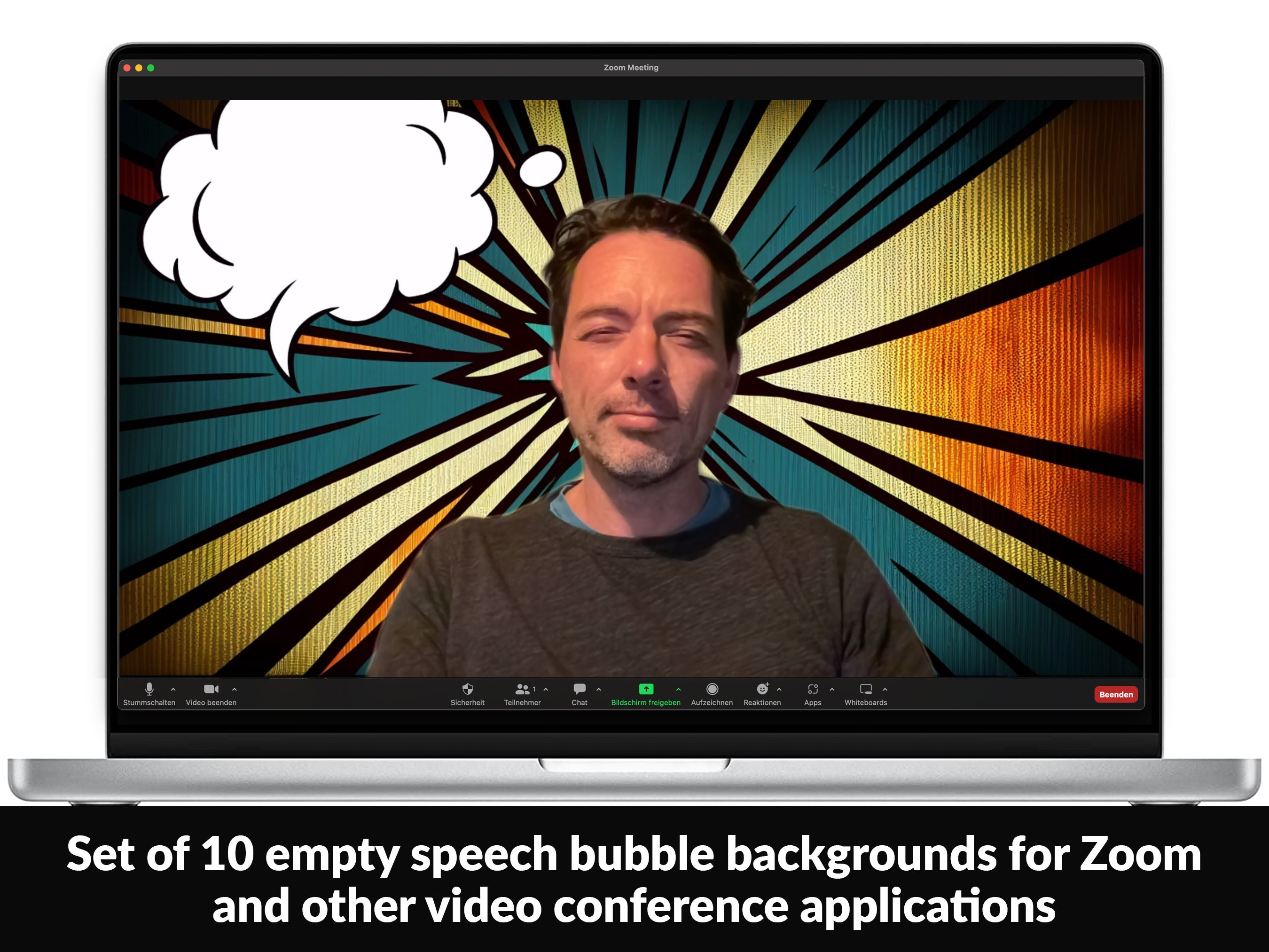 Set of 10 Zoom Backgrounds Streamer Backdrop Empty Speech Bubble for ...