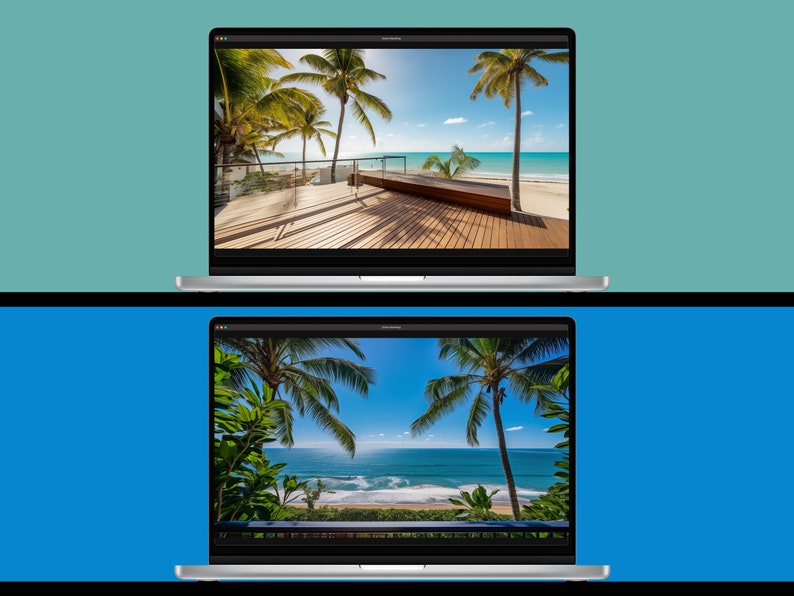 Set of 10 Zoom Backgrounds Streamer Backdrop Tropical Beach - Etsy