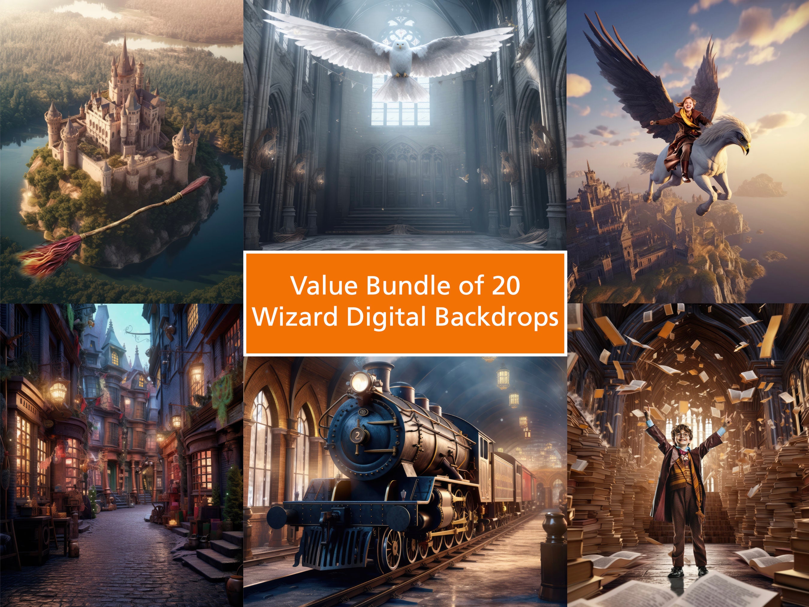 Value Digital Background Bundle Wizard School Backdrop Magic - Etsy
