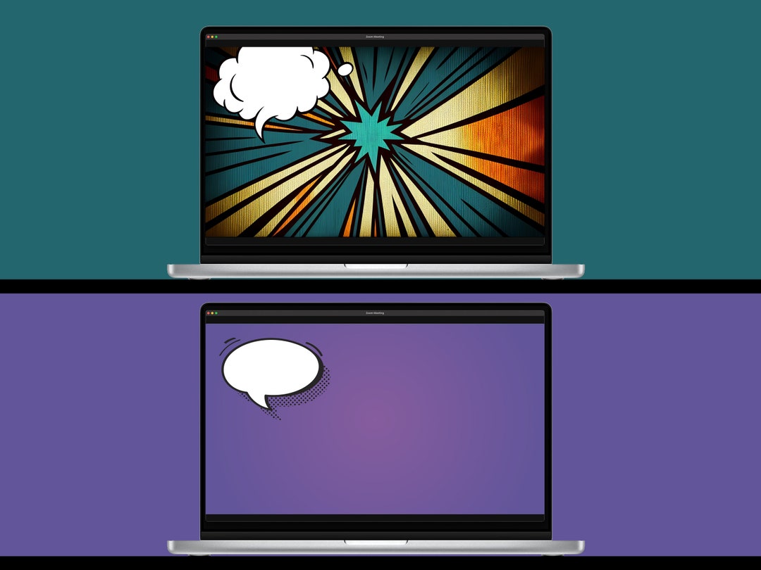 Set of 10 Zoom Backgrounds Streamer Backdrop Empty Speech Bubble for ...