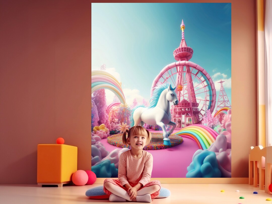 8x10 Ft Unicorn Wallpaper Backdrop Studio 8x10 Unicorn Wall Paper ...
