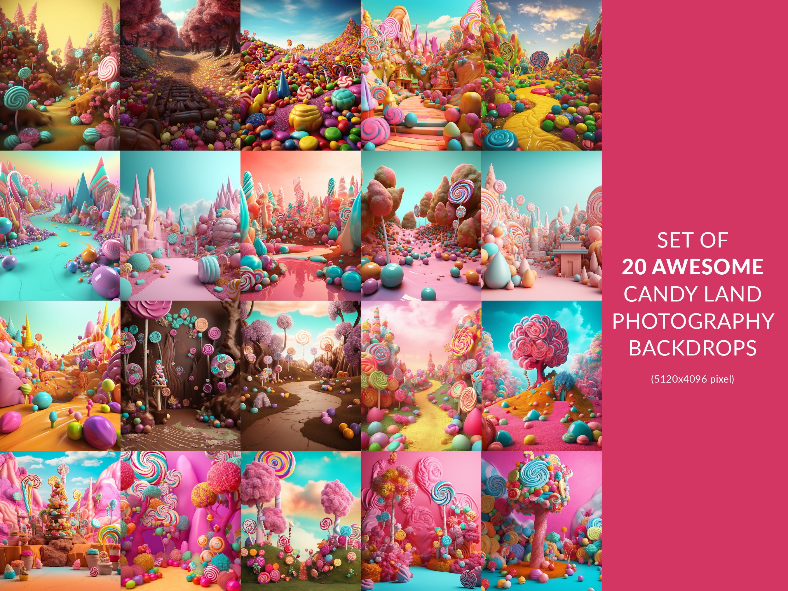 Value Background Bundle Candy Land Backdrop Princess Castle Backdrop ...