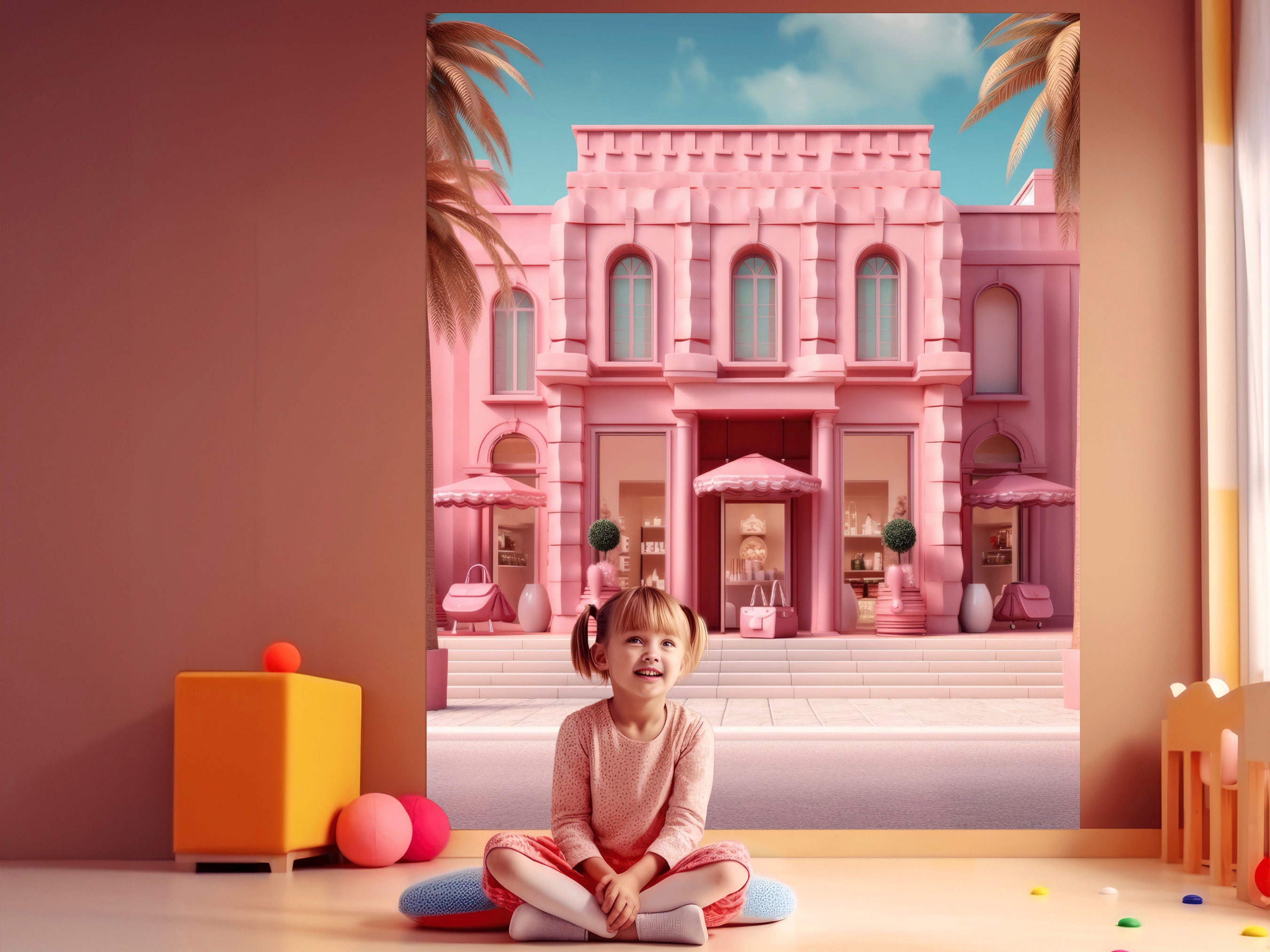 8x10 Ft Barbie Dollhouse Wallpaper Backdrop Studio 8x10 Barbie Poster ...