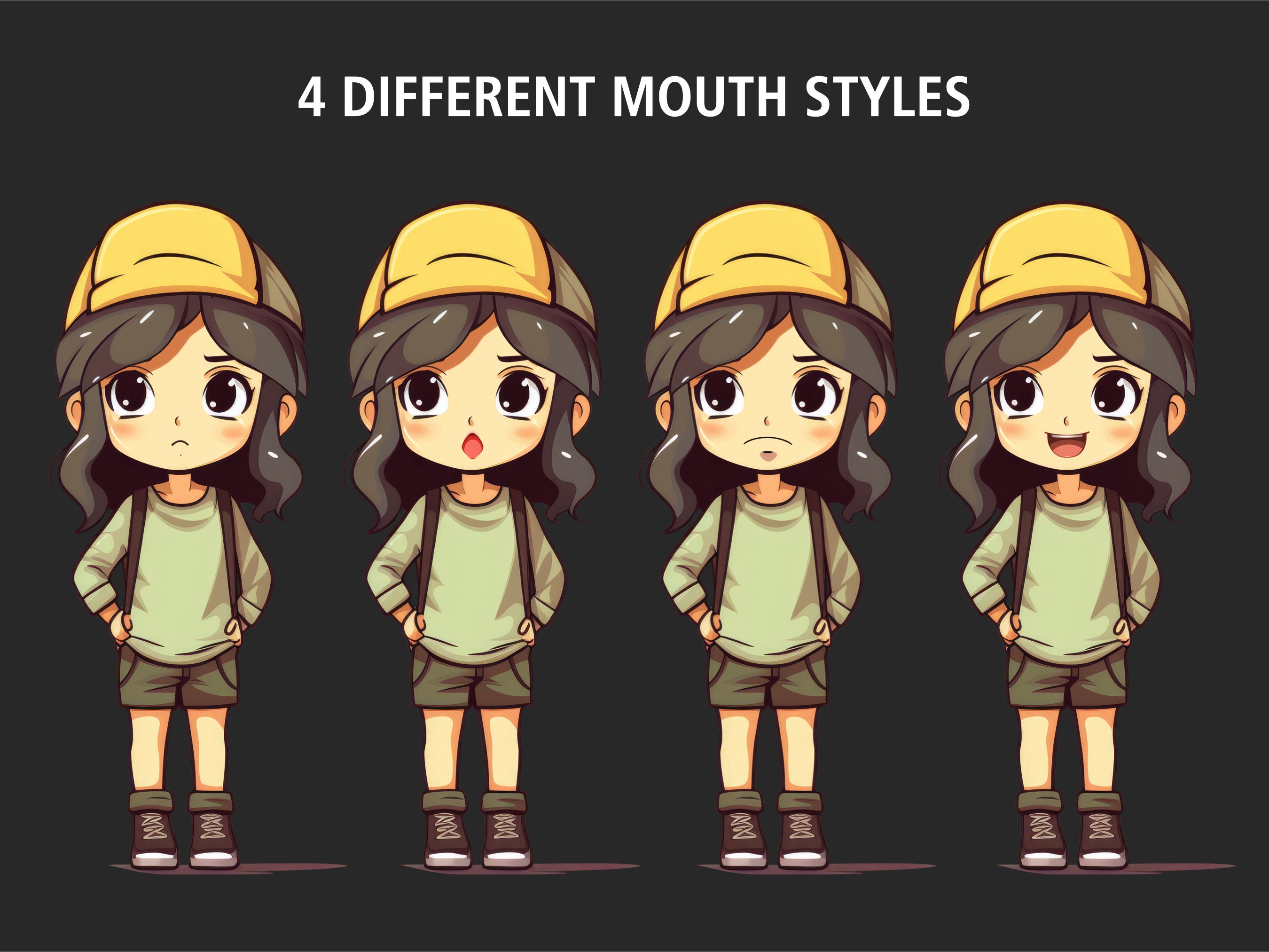Pngtuber Model Vtuber Commission 2D Cute Chibi Girl Kawaii PNG Animated ...