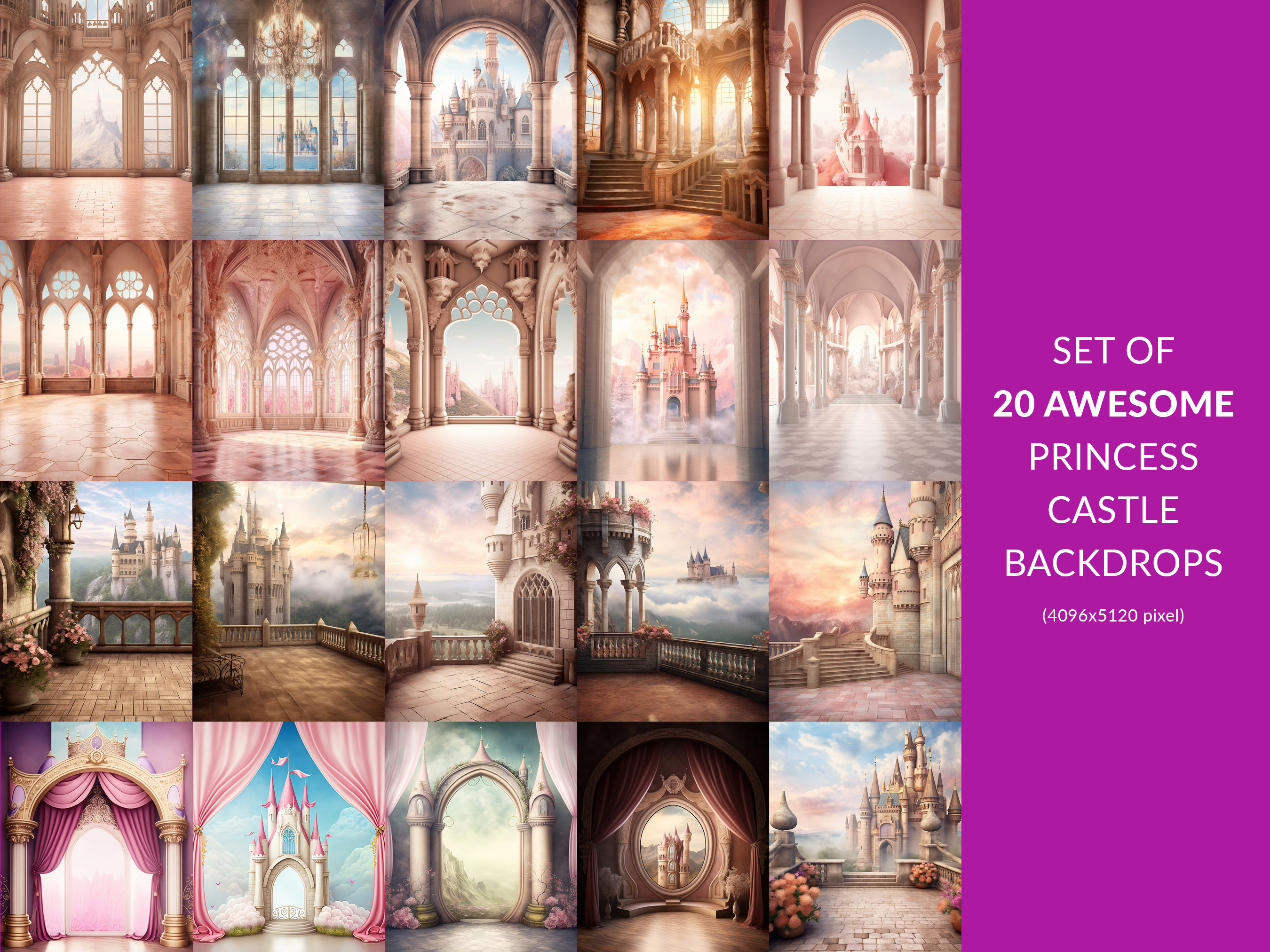Value Digital Background Bundle Princess Castle Backdrop Magic - Etsy