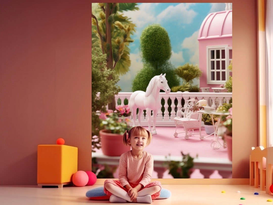 8x10 Ft Barbie Dollhouse Wallpaper Backdrop Studio 8x10 Barbie Poster ...