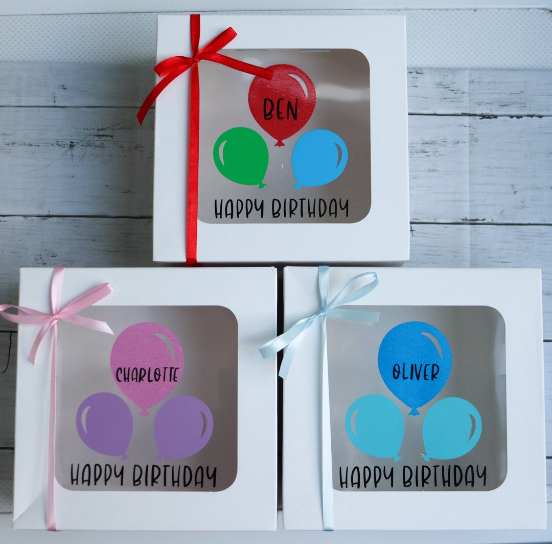Personalised Happy Birthday Self Fill Gift Box, Balloon Design Birthday ...