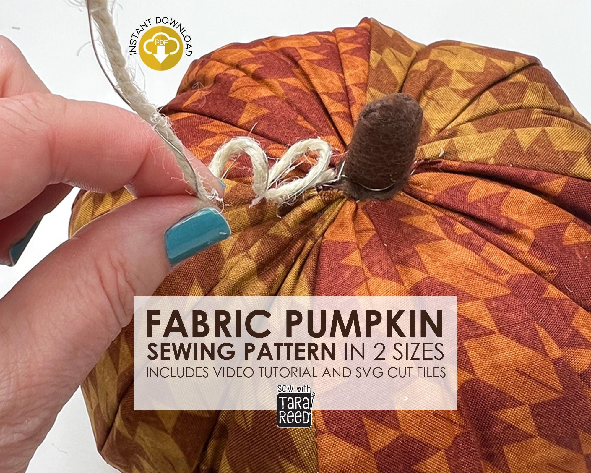 Fabric Pumpkin Sewing Pattern in 2 Sizes With SVG Cut Files (PDF ...