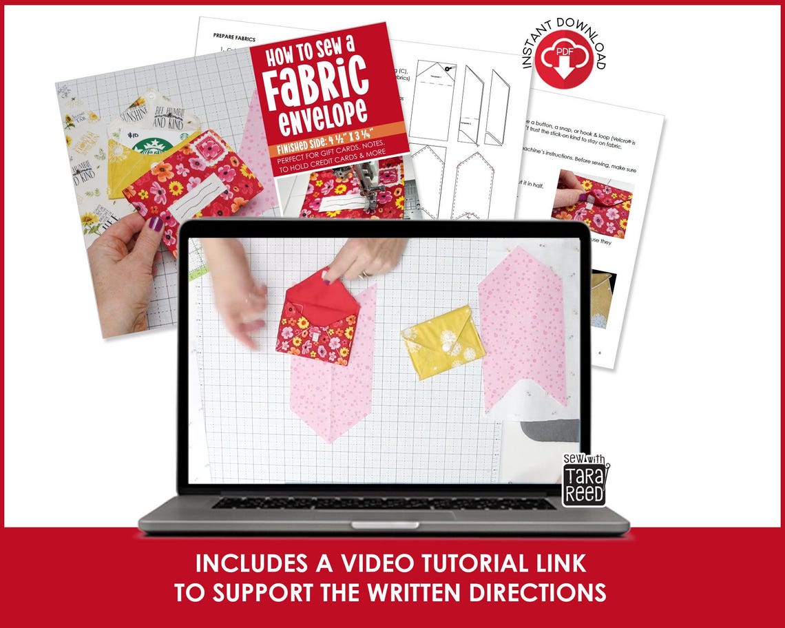 Fabric Envelope Sewing Pattern With SVG Cut File (instant Download PDF ...