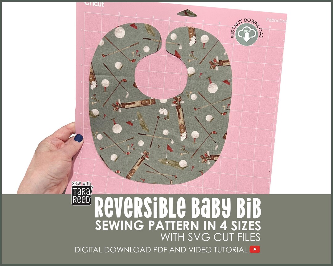 Reversible Baby Bib Pattern in 4 Sizes With SVG Cut Files (digital ...