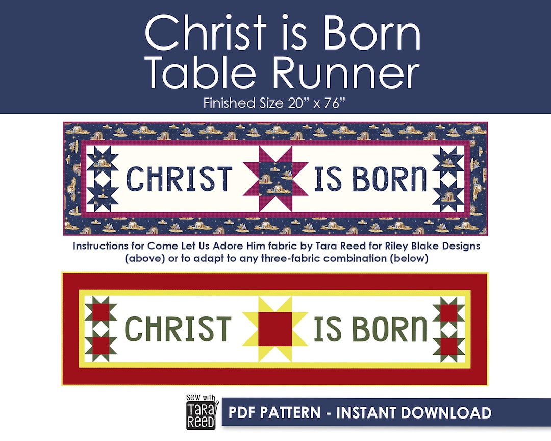 Christ is Born Table Runner for Christmas | Sewing With Cricut - Etsy