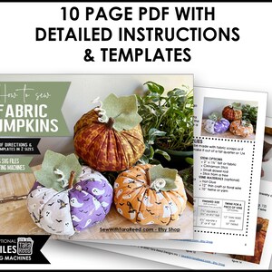 Fabric Pumpkin Sewing Pattern in 2 Sizes - PDF PDF Sewing Pattern Patchwork Pumpkins | Cricut ...