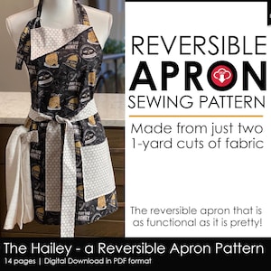 Reversible Apron Pattern - 2 Yard Sewing Project - Instant Download - Etsy