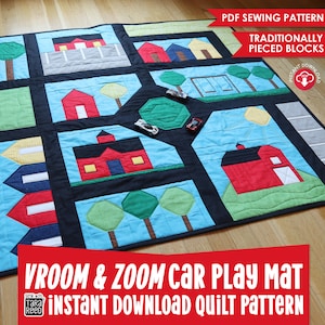 Interactive Quilt Pattern for Kids - Vroom and Zoom Car Play Mat ...