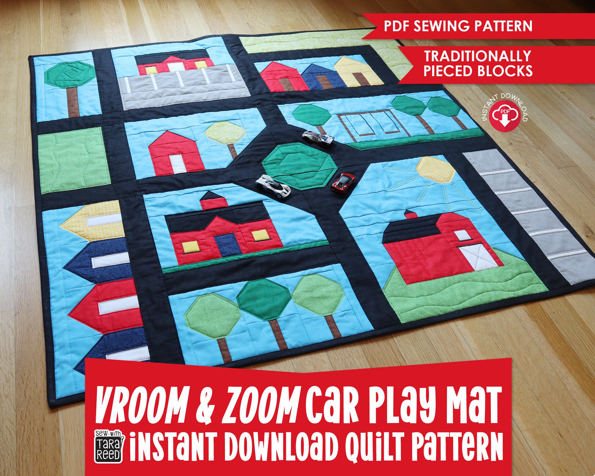 Car Play Mat Quilt Pattern (instant Download PDF) - Etsy