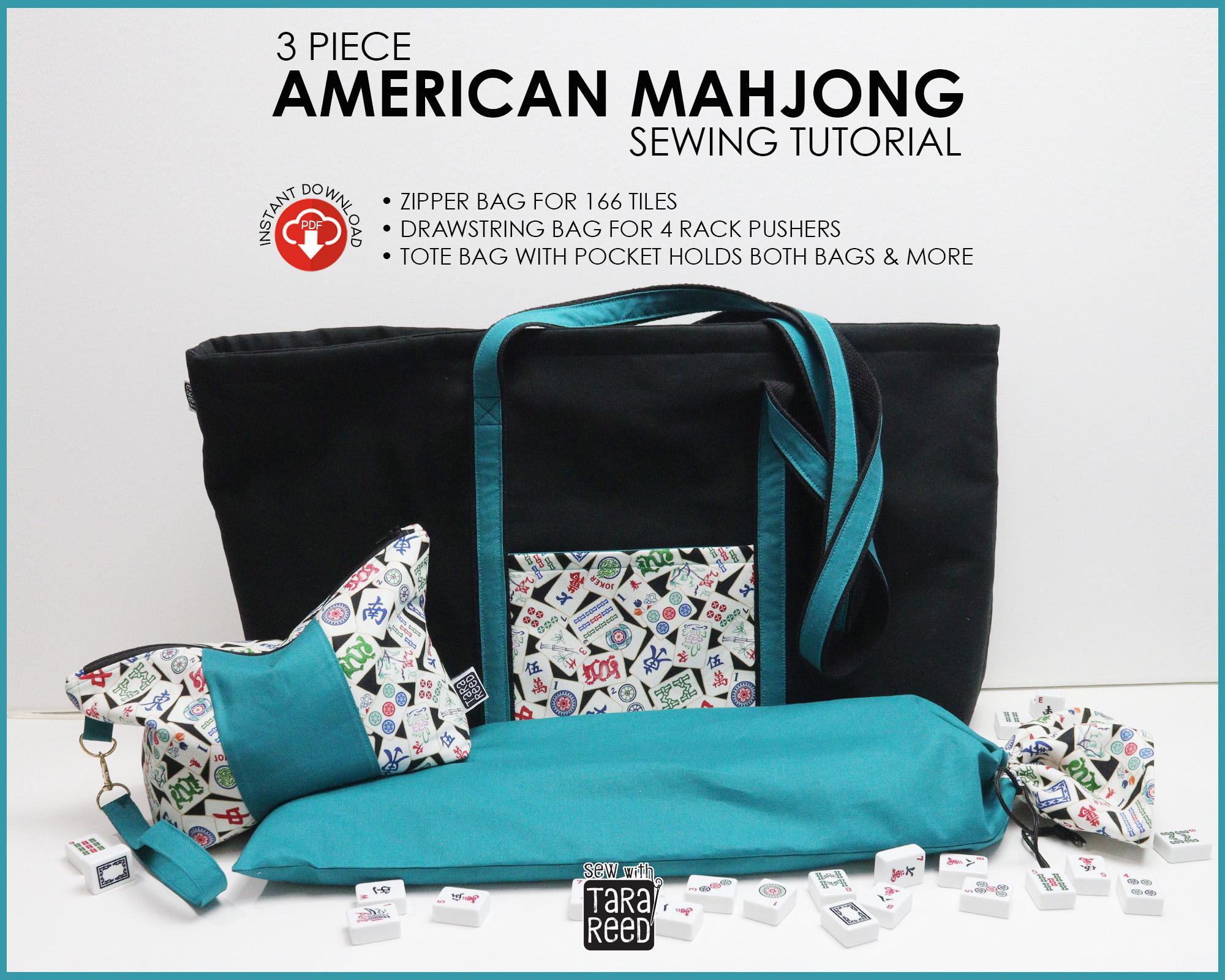American Mahjong Bag Sewing Pattern Bundle – Tile Pouch, Rack Bag ...